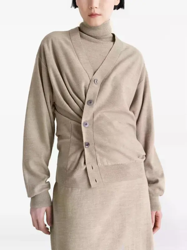 LEMAIRE Twisted Button Cardigan - Neutrals