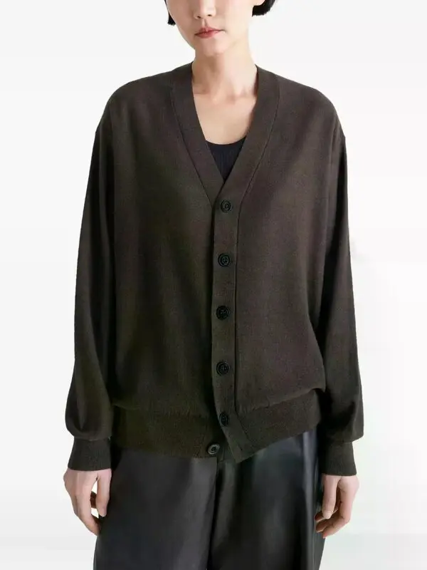 LEMAIRE V-neck Button Cardigan - Brown