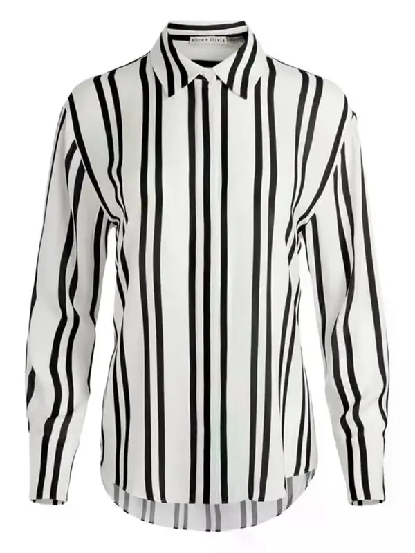 Alice + Olivia Striped Long-sleeve Shirt