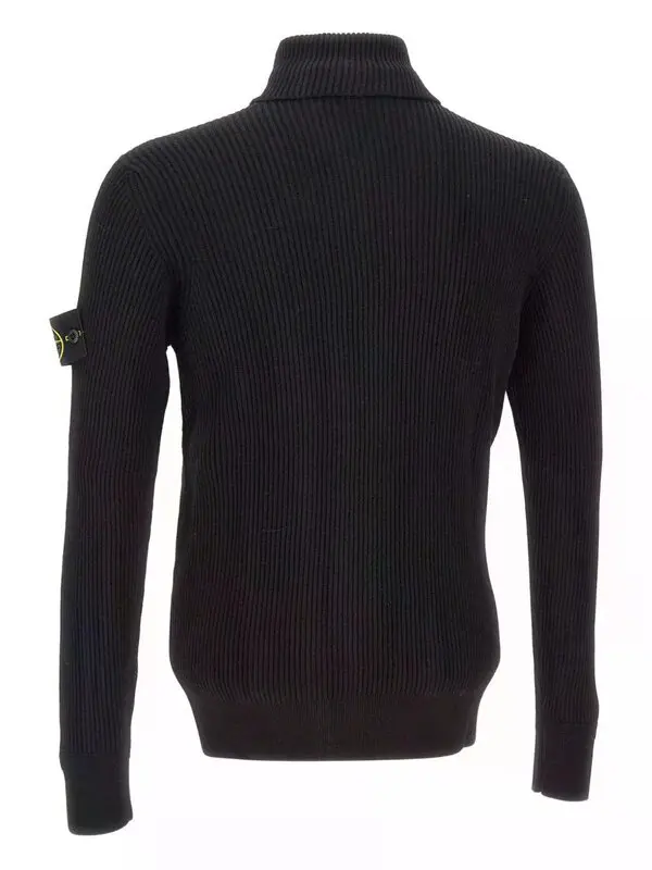 Stone Island Ribbed Turtleneck Sweater - Black