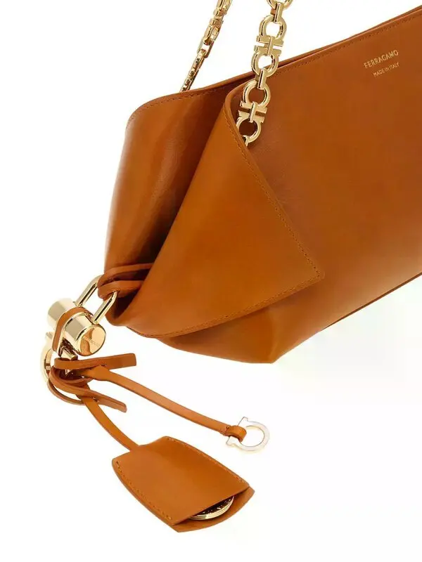 FERRAGAMO Small Folded Chain-strap Shoulder Bag - Brown