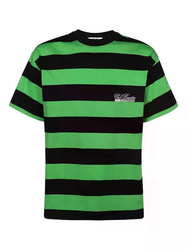 MSGM Striped-pattern Cotton T-shirt