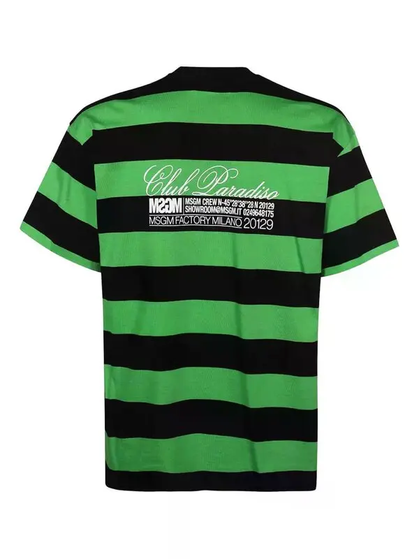 MSGM Striped-pattern Cotton T-shirt