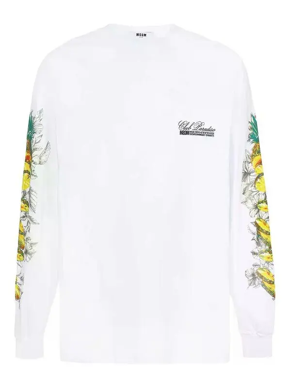 MSGM Long-sleeve Fruit-print T-shirt