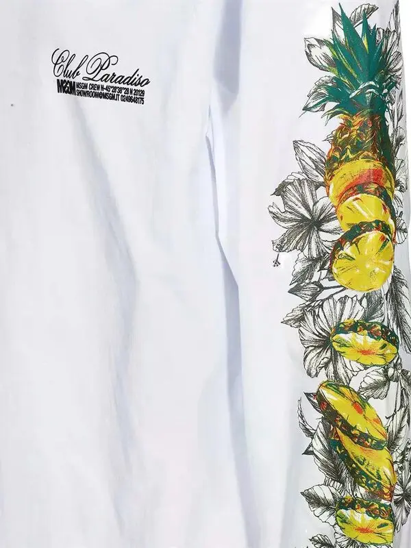 MSGM Long-sleeve Fruit-print T-shirt
