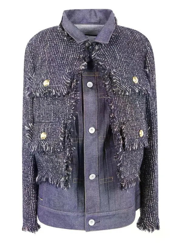 Sacai Tweed-panel Denim Jacket