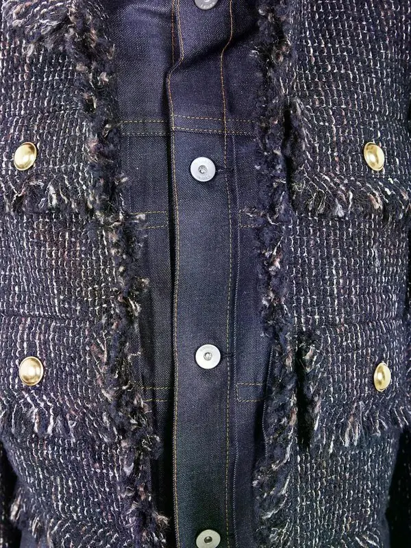 Sacai Tweed-panel Denim Jacket