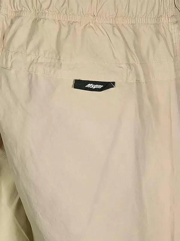 MSGM Belted Cotton Shorts - Neutrals