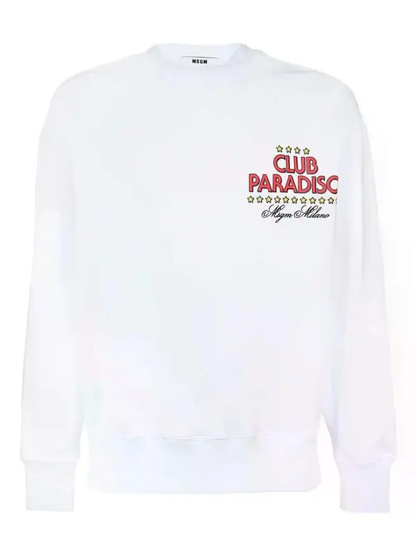 MSGM Club Paradiso Cotton Sweatshirt - White