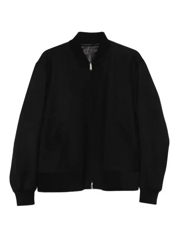 LARDINI Zip-front Bomber Jacket - Black