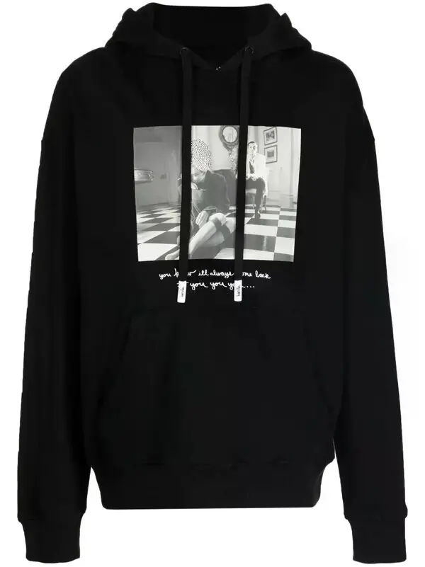 HACULLA. Photograph-print Cotton Hoodie - Black