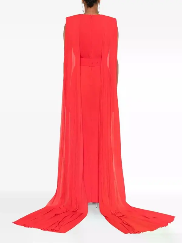 Solace London Tavia Pleated Belted Maxi Dress
