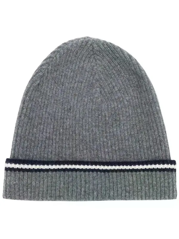 Bally Stripe Beanie - Grey