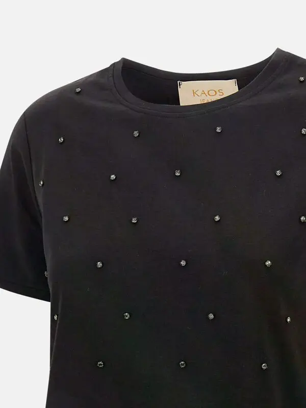KAOS Crystal-embellished Crew-neck T-shirt