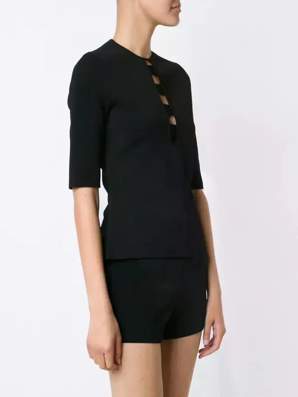 David Koma Paneled Cut Out Top