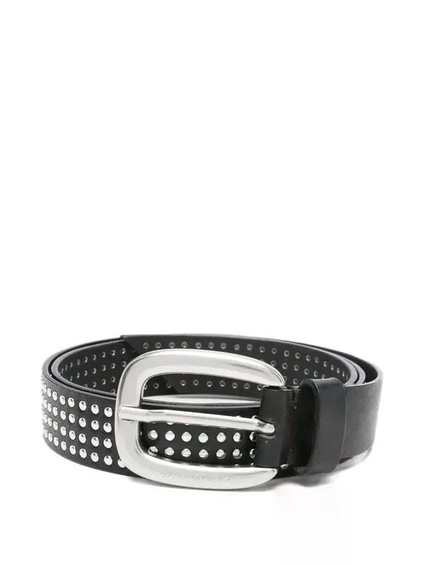 GOLDEN GOOSE Studded Leather Belt - Black