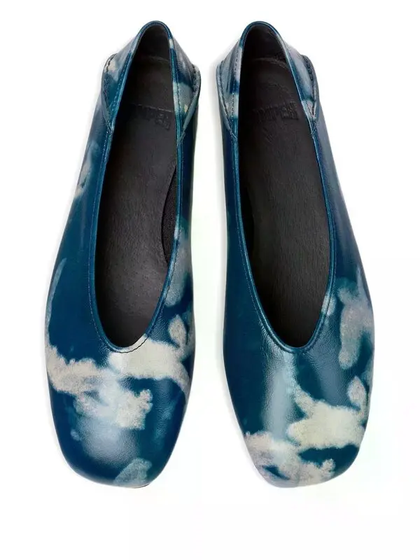 Camper Casi Myra Cloud-print Leather Ballet Flats