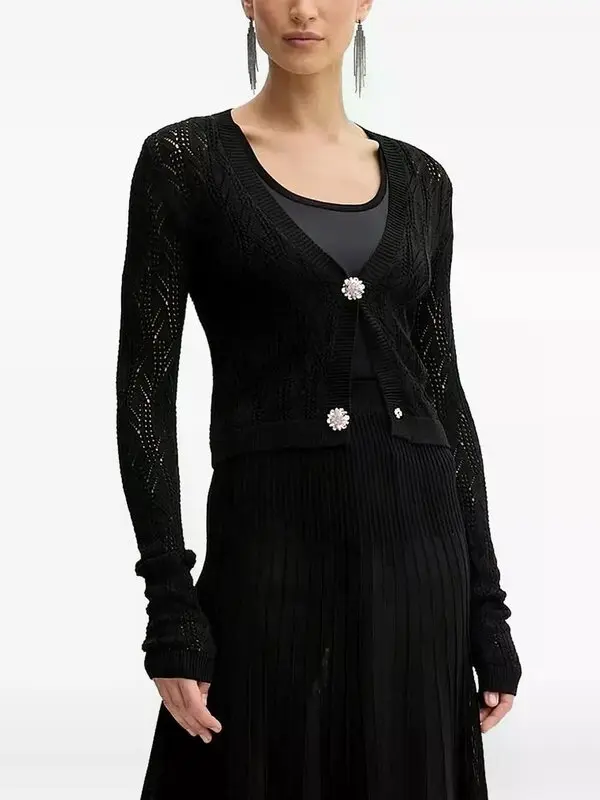 SILVIAN HEACH Lace Insert Button Cardigan