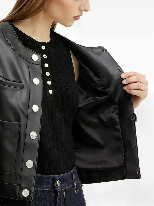 Guess Decorative-button Cropped Jacket