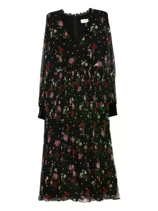 NISSA Floral-print Pleated Mini Dress