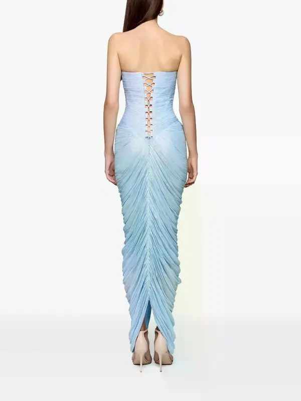ANA RADU Cut-out Draped Midi Dress - Blue