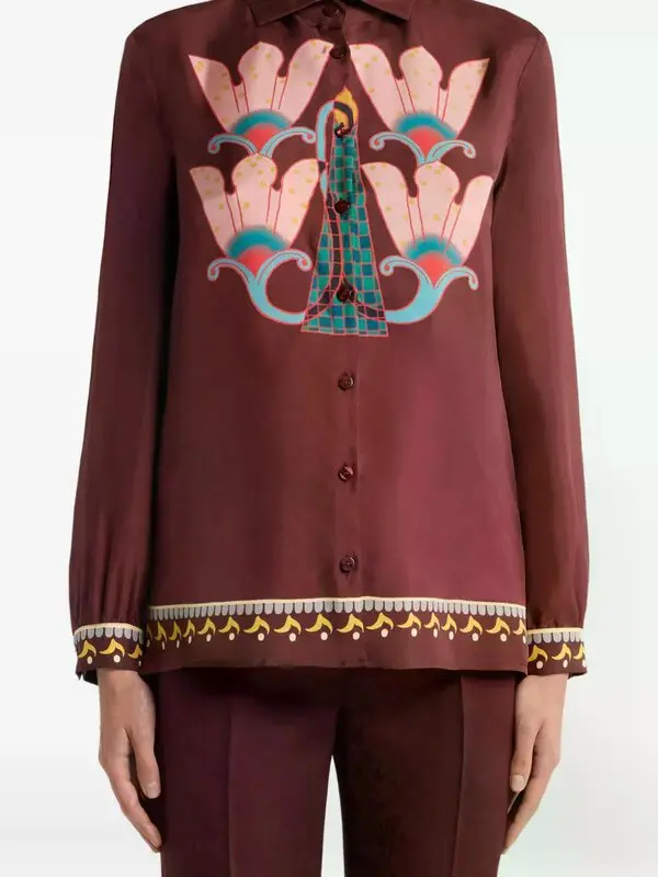 Etro Floral Print Silk Shirt
