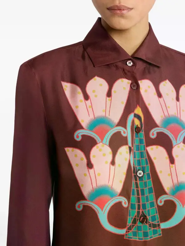 Etro Floral Print Silk Shirt