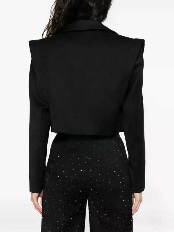 NISSA Padded-shoulder Cropped Jacket