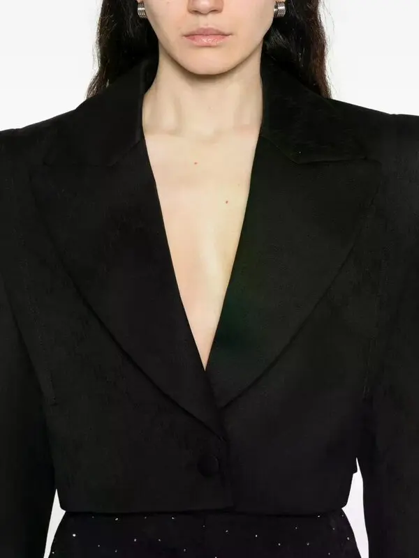 NISSA Padded-shoulder Cropped Jacket