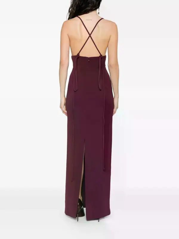 Solace London Cross-back Maxi Dress - Red