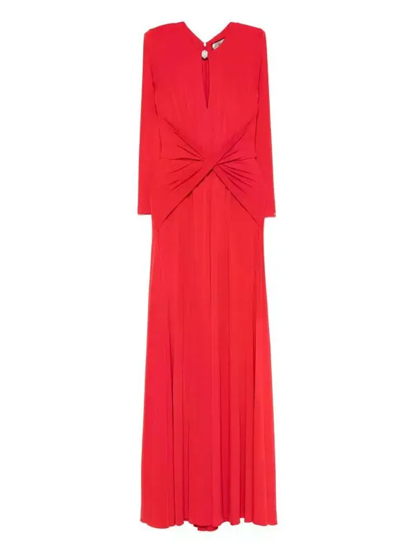 NISSA Keyhole-neck Maxi Dress - Red
