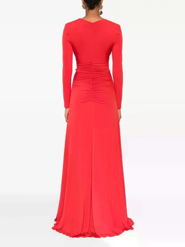 NISSA Keyhole-neck Maxi Dress - Red