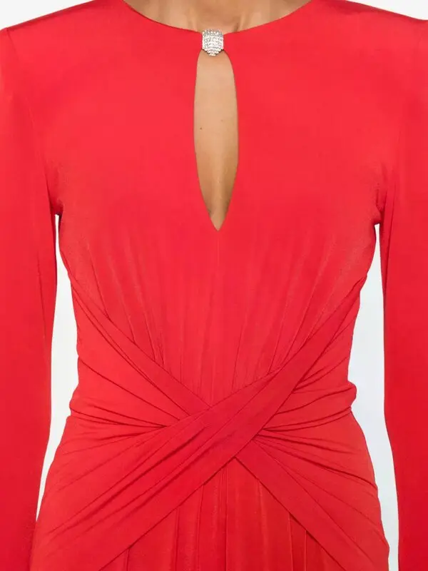 NISSA Keyhole-neck Maxi Dress - Red