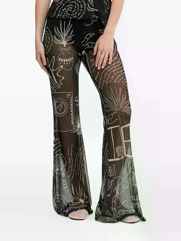 NEVER FULLY DRESSED Printed Flared Trousers