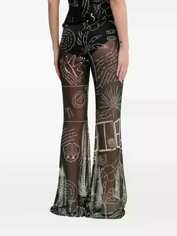 NEVER FULLY DRESSED Printed Flared Trousers