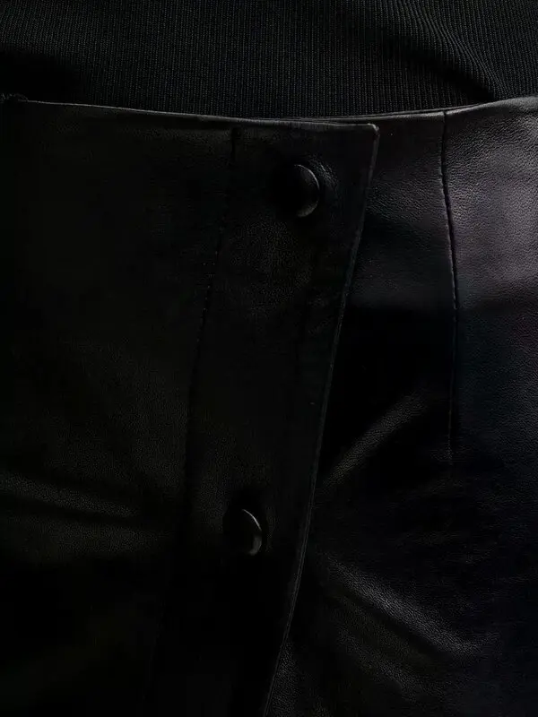 IRO PARIS Button-front Leather Midi Skirt
