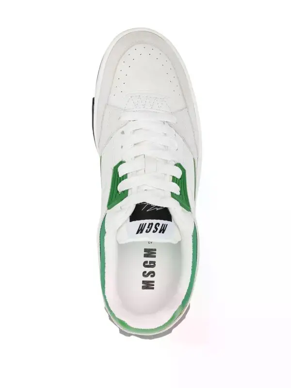 MSGM Panelled Leather Sneakers