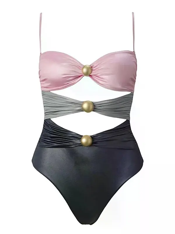 SOFIA ERHAN Sarah Embellished Cut-out One-piece Swimsuit - Blue