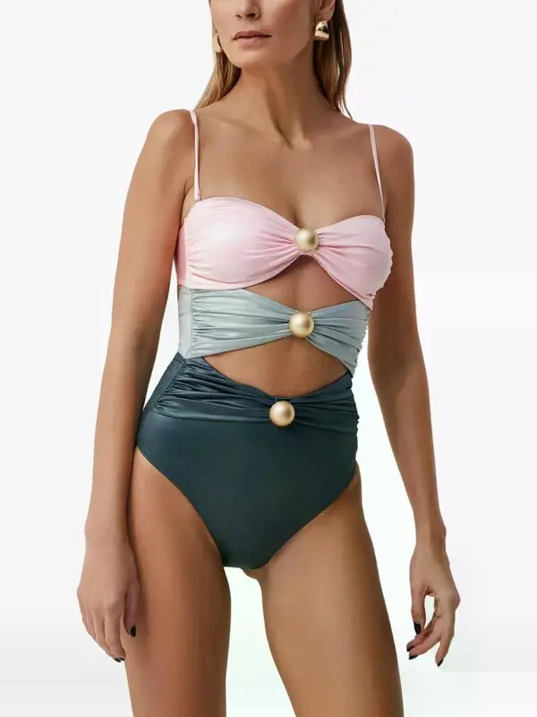 SOFIA ERHAN Sarah Embellished Cut-out One-piece Swimsuit