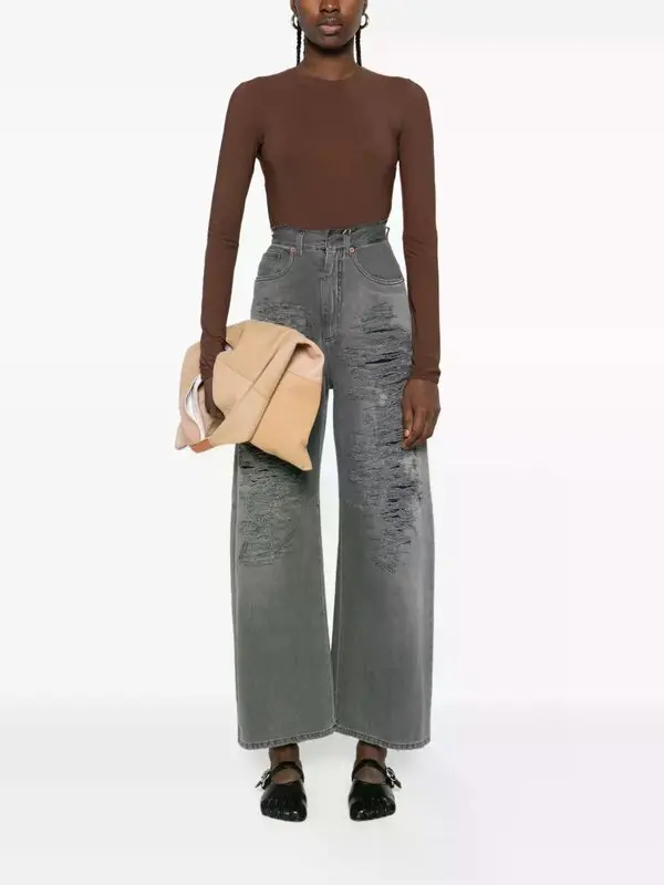MAISON MARGIELA Distressed Wide Leg Jeans