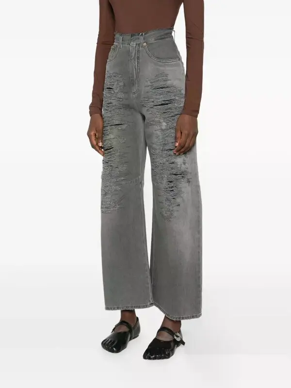 MAISON MARGIELA Distressed Wide Leg Jeans