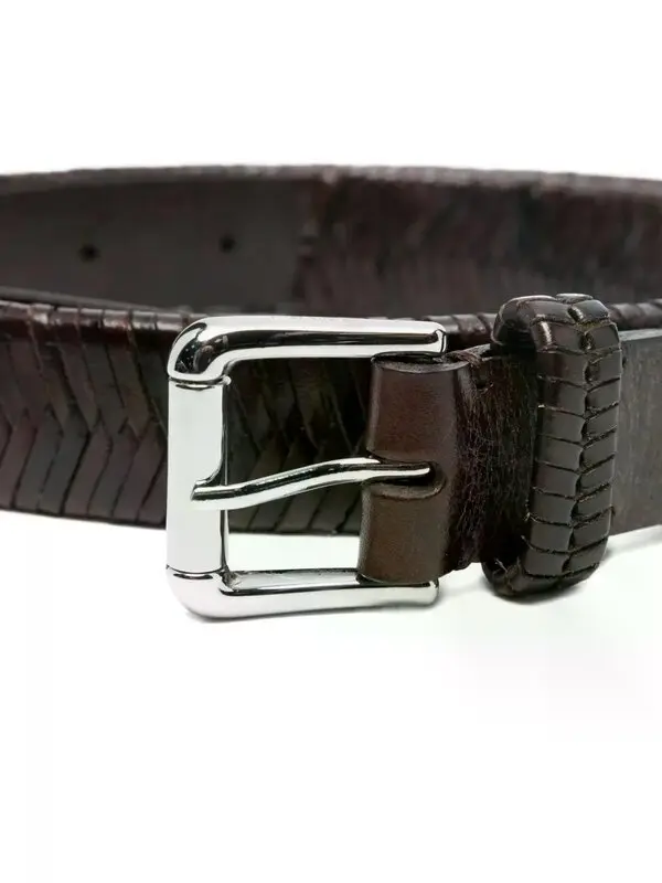LEMAIRE Braided Leather Belt - Brown