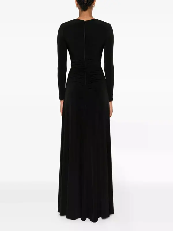 NISSA Crystal-detail Maxi Dress - Black