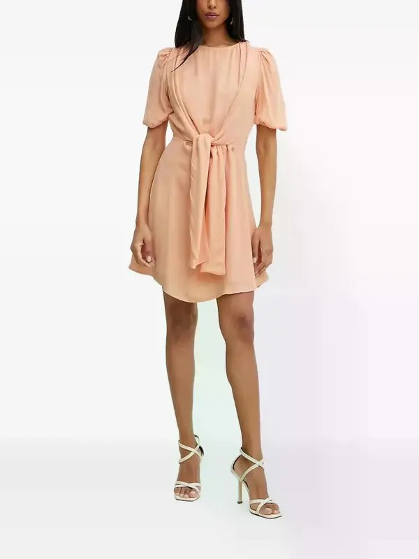 SILVIAN HEACH Puff-sleeve Tie-front A-line Dress