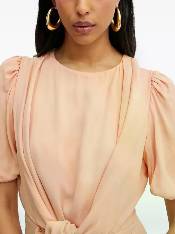 SILVIAN HEACH Puff-sleeve Tie-front A-line Dress