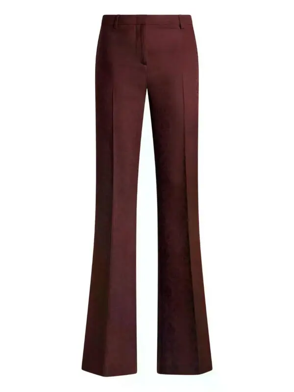 Etro Paisley-jacquard Wool Trousers - Red