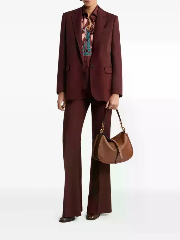 Etro Paisley-jacquard Wool Trousers - Red