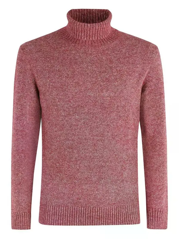 KANGRA Ribbed Turtleneck Sweater - Red