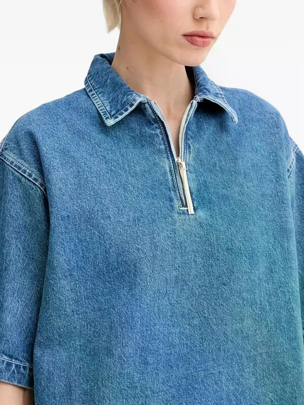 Sunnei Half-zip Denim Top