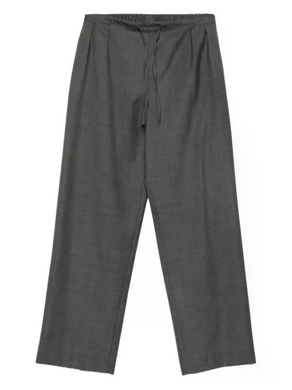 Loulou De Saison Wool Drawstring Trousers - Grey